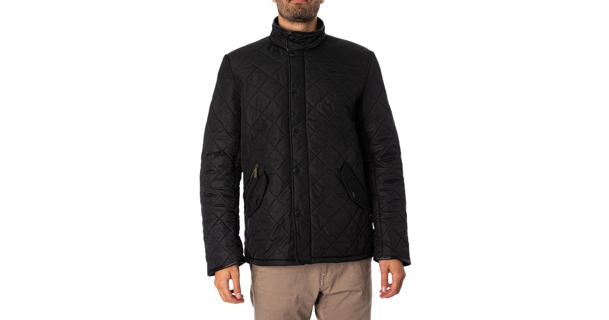 Barbour Powell Quilted Jacket in Black for Men | Lyst