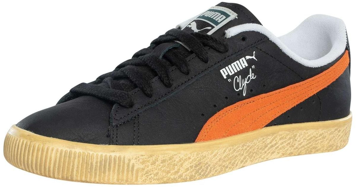 PUMA Clyde Vintage Leather Trainers in Blue for Men | Lyst