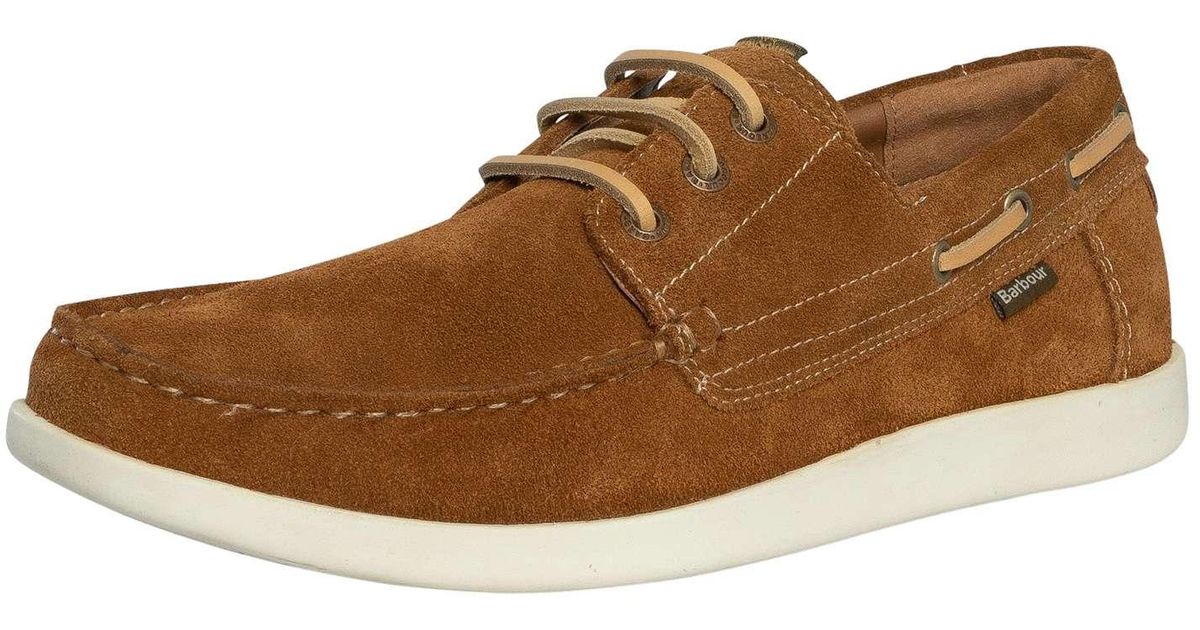 Barbour Armada Suede Boat Shoes in Brown for Men | Lyst