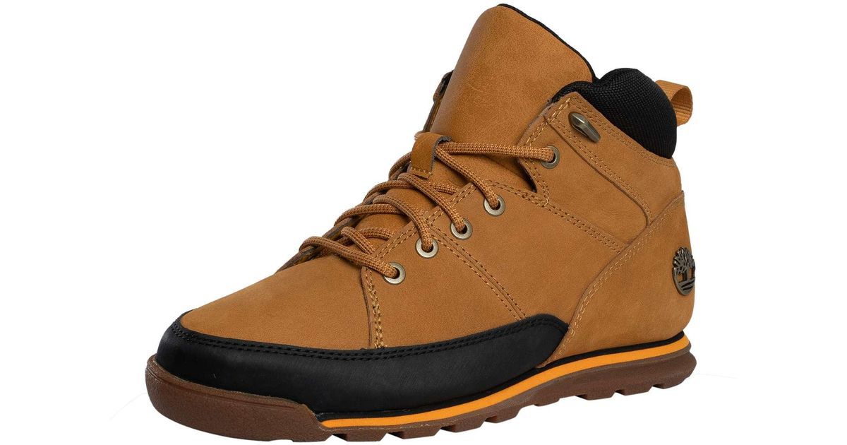 Timberland Euro Rock Mid Lace Leather Boots in Brown for Men | Lyst UK