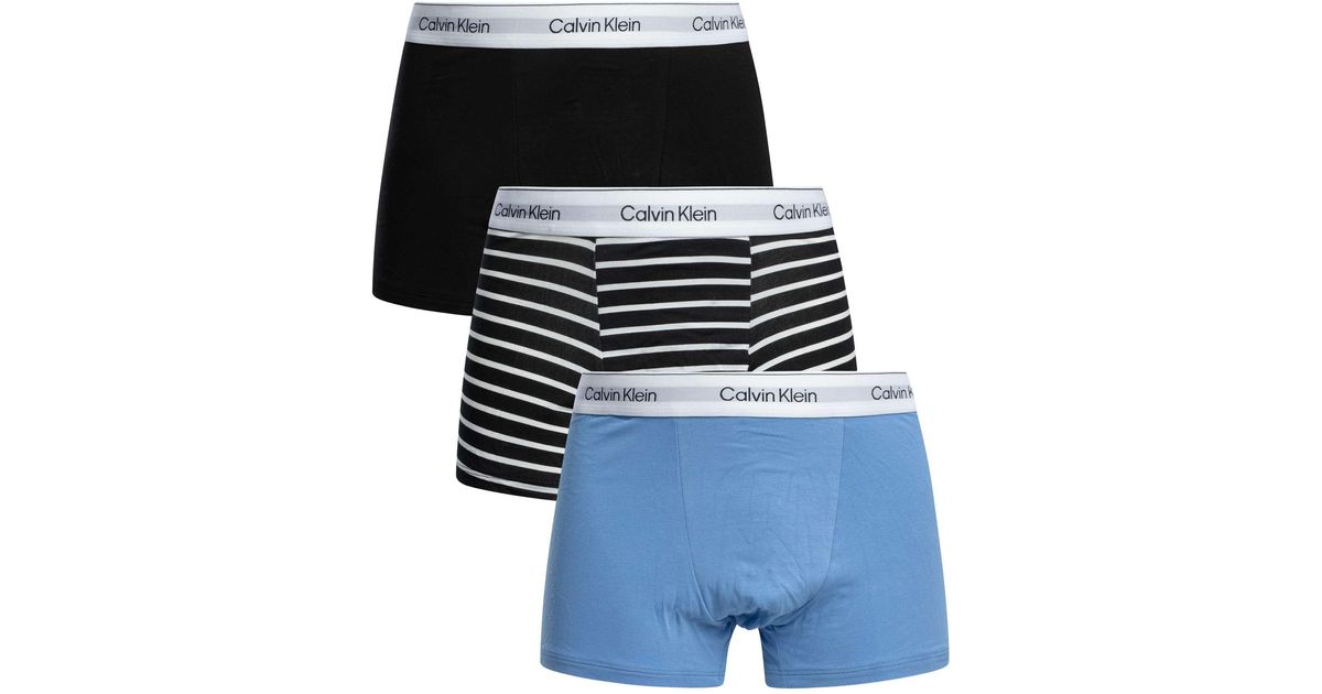 Calvin Klein 3 Pack Icon Relaxed Fit Trunks for Men | Lyst