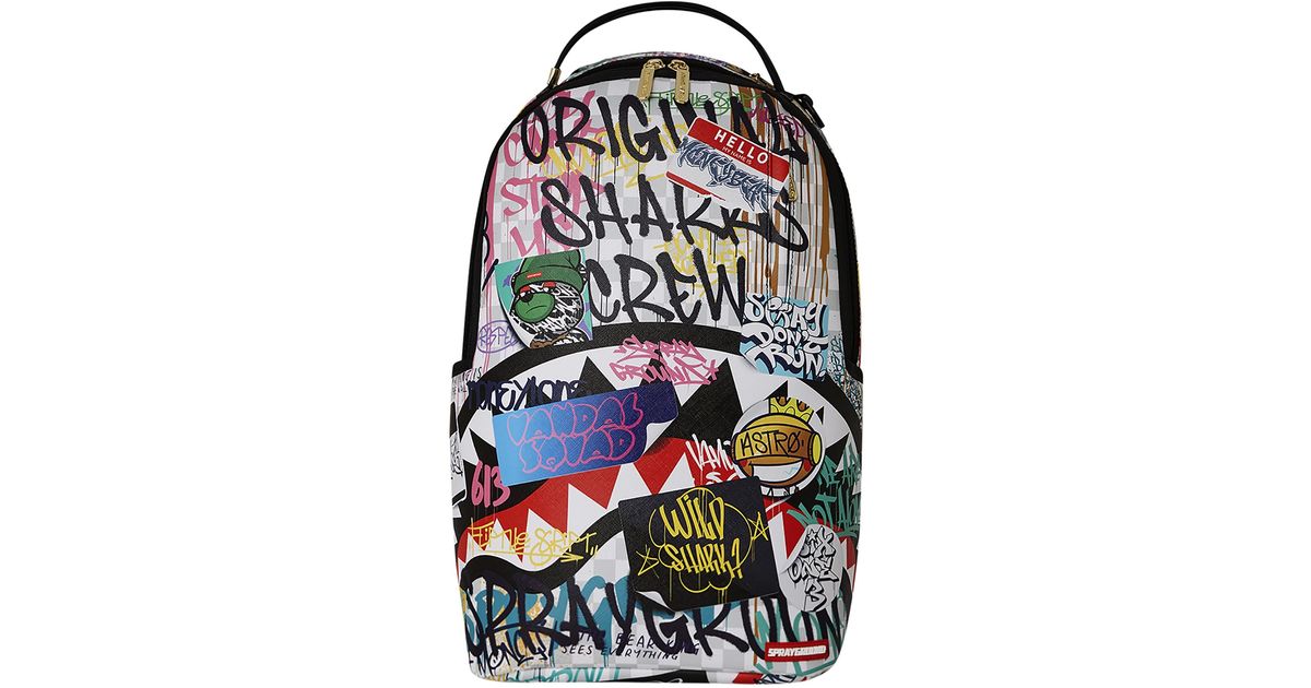 Sprayground Sharks In Paris The Rizz Cream Backpack in Grey for Men ...