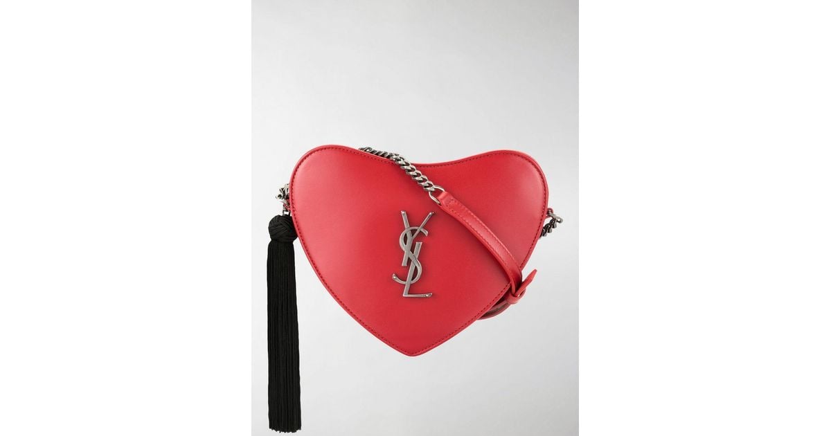Saint Laurent Ysl Heart Bag in Red | Lyst