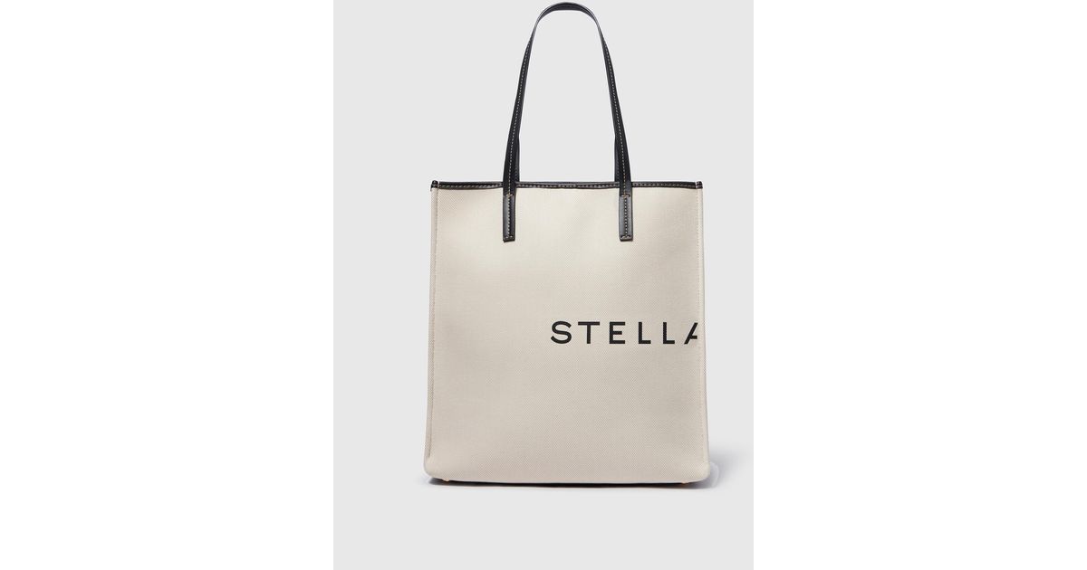 Stella McCartney Smc Canvas Large Tote Bag in White | Lyst UK