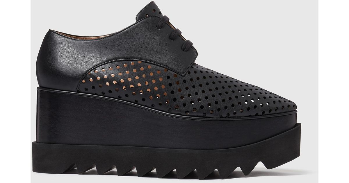 Stella McCartney Elyse Perforated Platforms in Black | Lyst