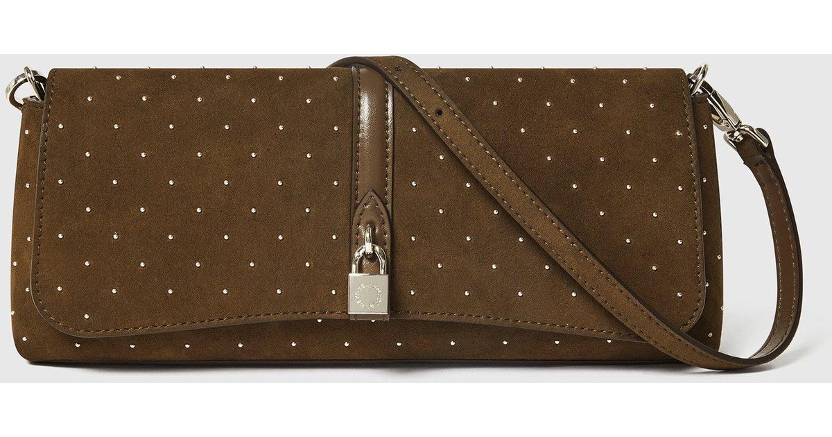 Stella McCartney Ryder Suede Pochette Shoulder Bag in Brown | Lyst