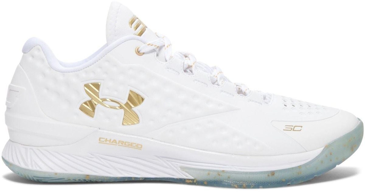 Under Armour Ua Curry 1 Low Championship in White/White/Gold (White ...