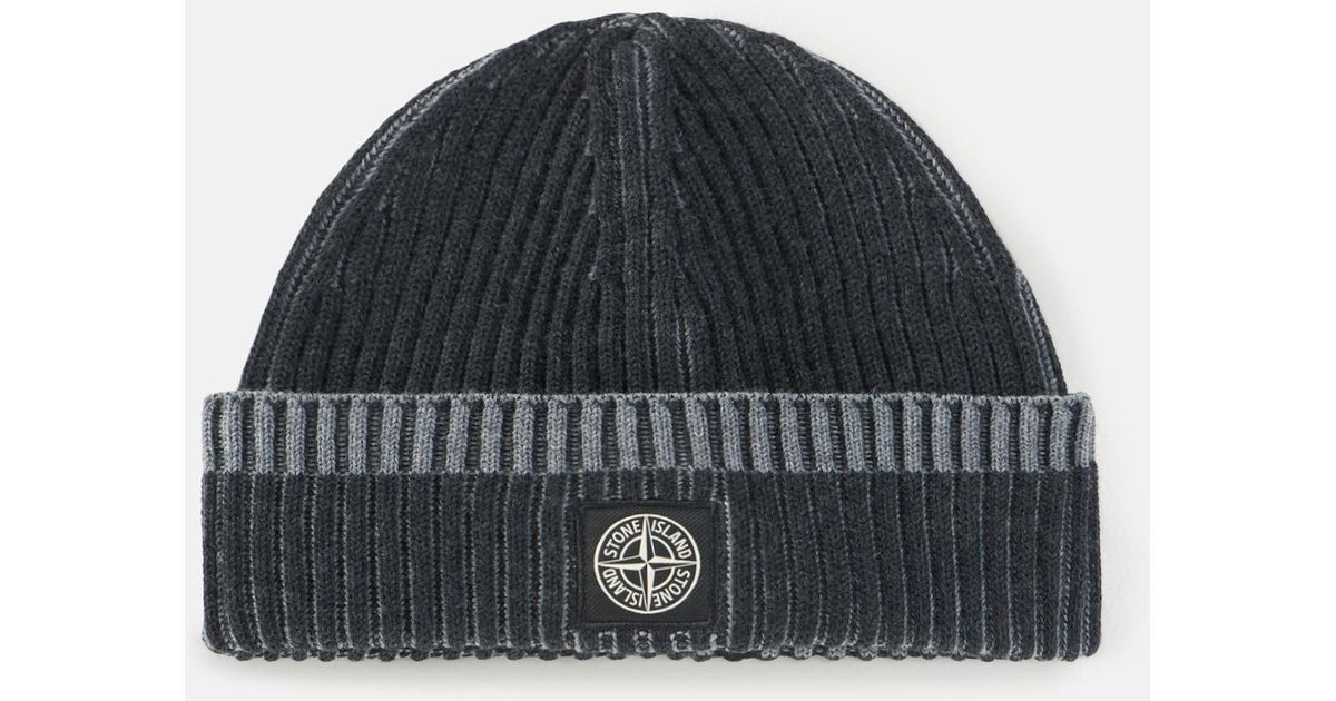 Stone Island N12C5 Vanisé Full Rib Rws Wool in Black for Men | Lyst
