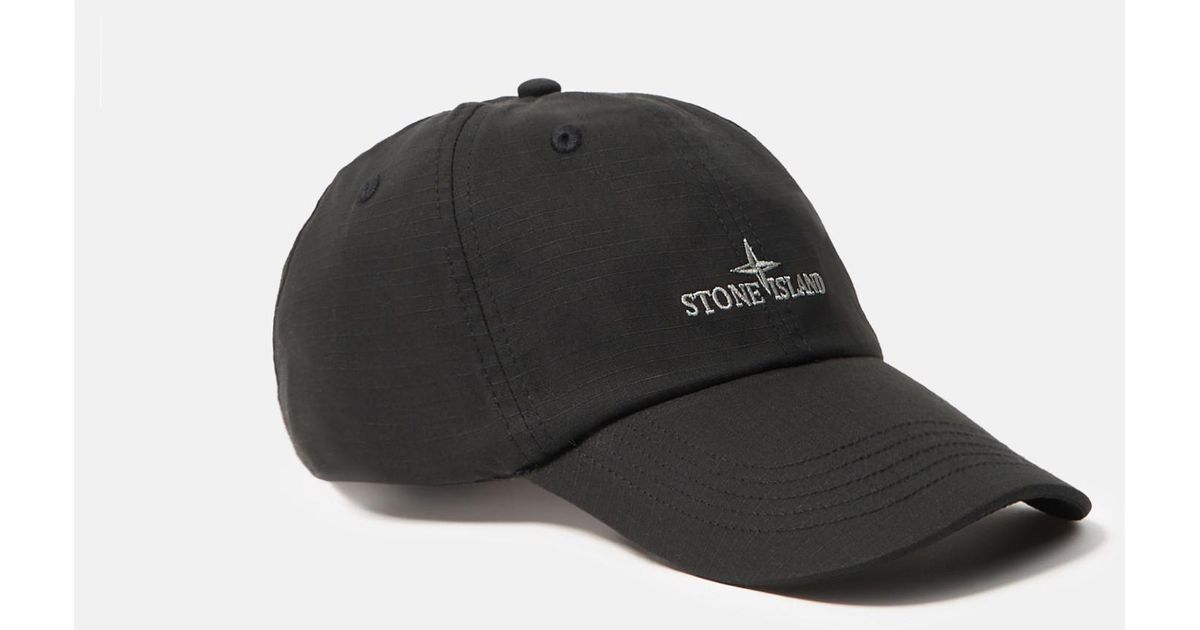Stone Island 9100015 Ripstop Cotton Cap in Black for Men | Lyst UK