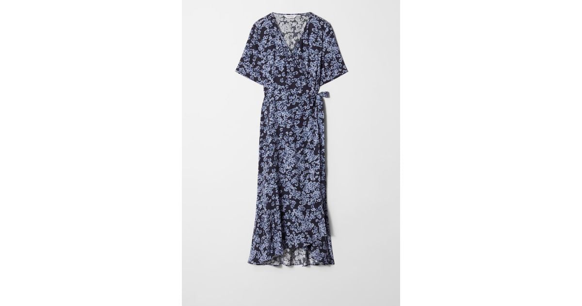 & Other Stories Wrap Midi Dress in Blue | Lyst