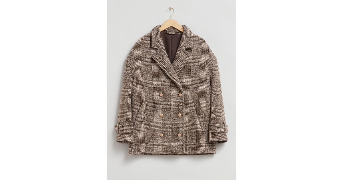 & Other Stories Short Oversized Peacoat in Brown | Lyst UK