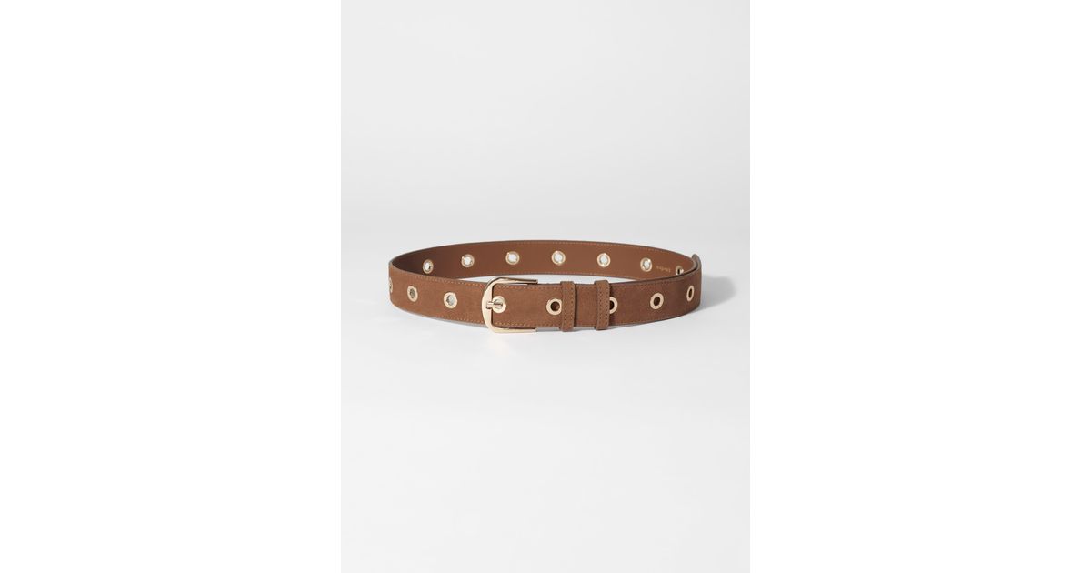 & Other Stories Eyelet-Embellished Suede Belt in White | Lyst UK