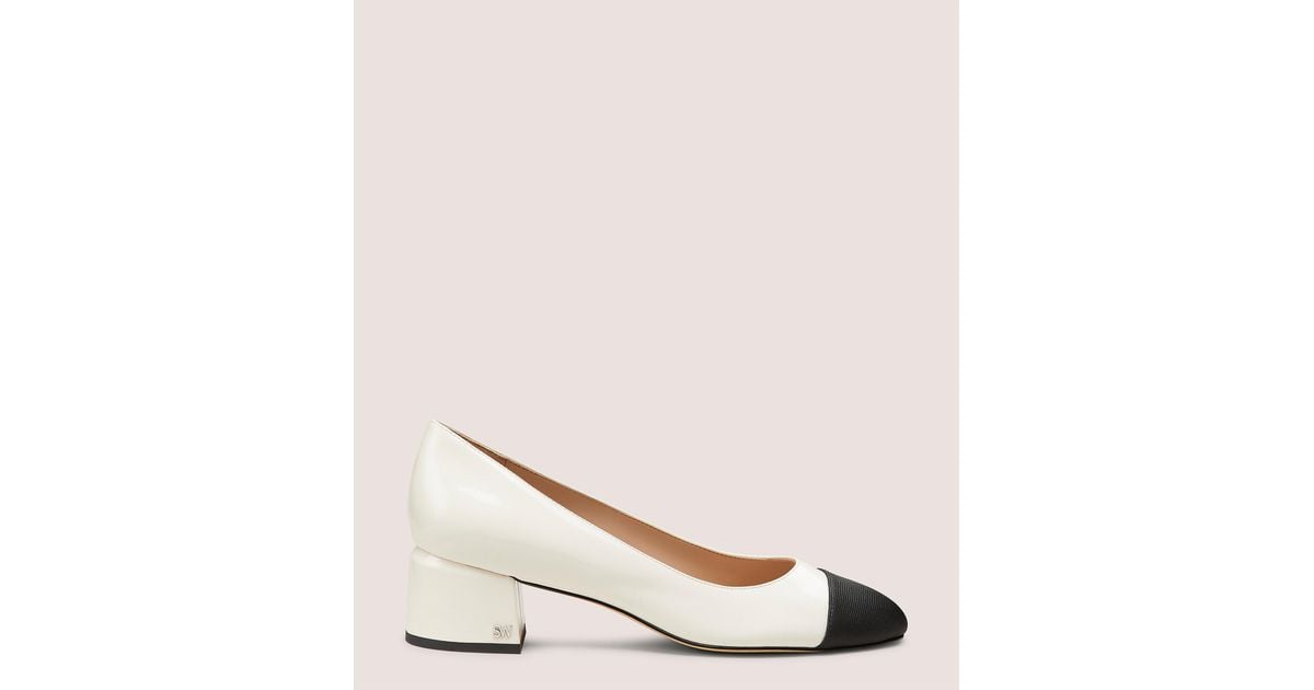 Stuart Weitzman Gabby 45 Block Pump in Natural | Lyst