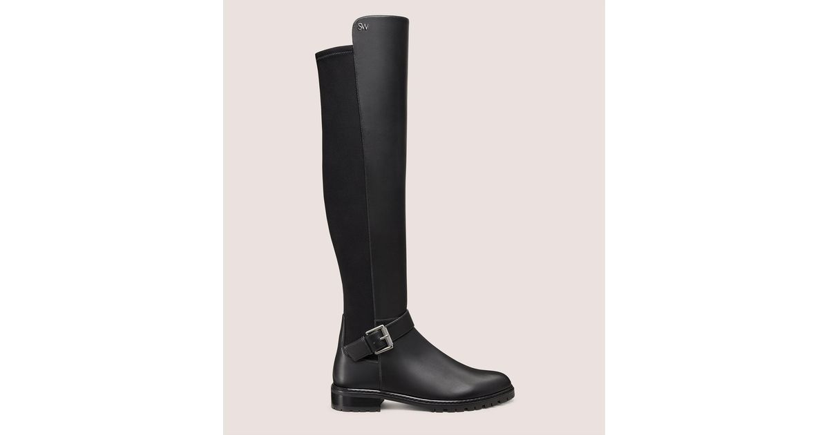 Stuart Weitzman Biker City Boot in Black | Lyst