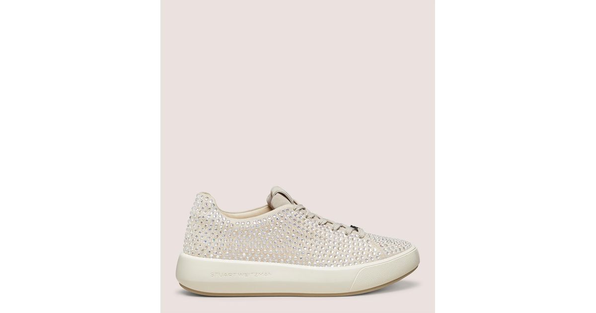 Stuart Weitzman Sw Pro Shine Sneakers in White | Lyst