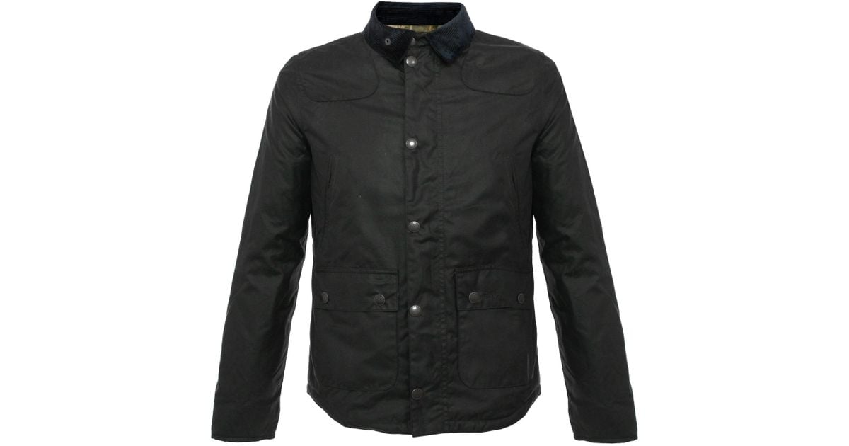 Barbour Reelin Navy Wax Jacket in Blue for Men | Lyst UK