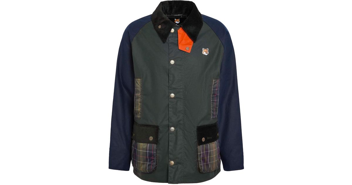 Barbour X Maison Kitsune Beaufort Patchwork Waxed Jacket for Men | Lyst UK