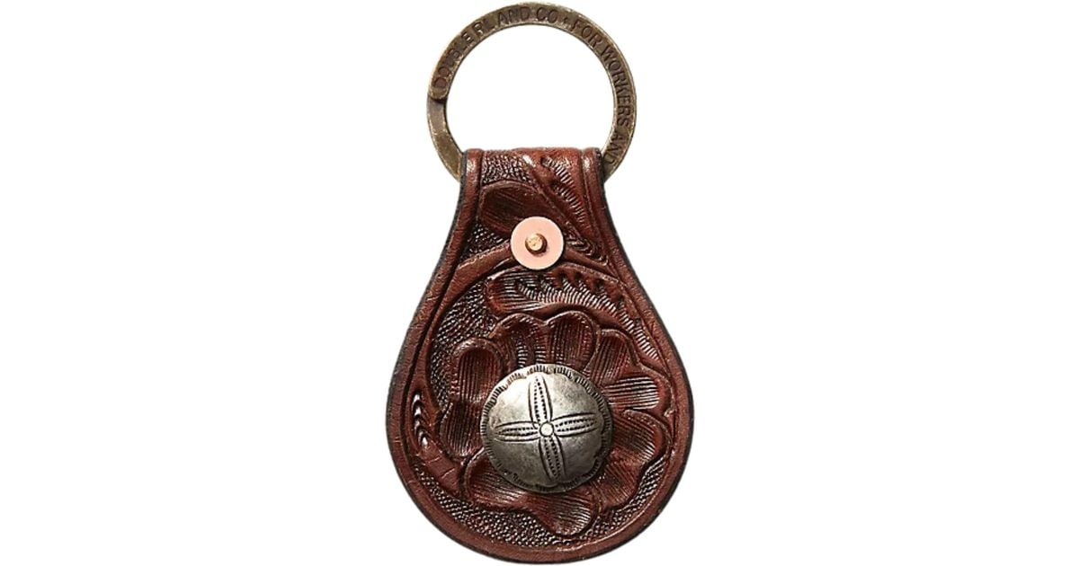RRL Tooled Leather Key Fob in Brown for Men | Lyst UK