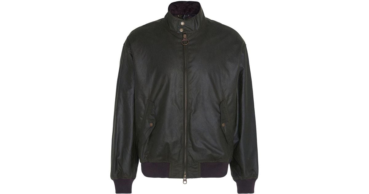 Barbour x Baracuta Ma-1 Waxed Harrington Jacket in Black for Men | Lyst UK