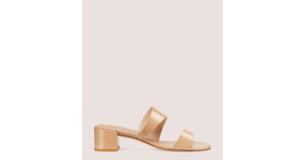 Stuart Weitzman Miami 35 Slide in Natural | Lyst