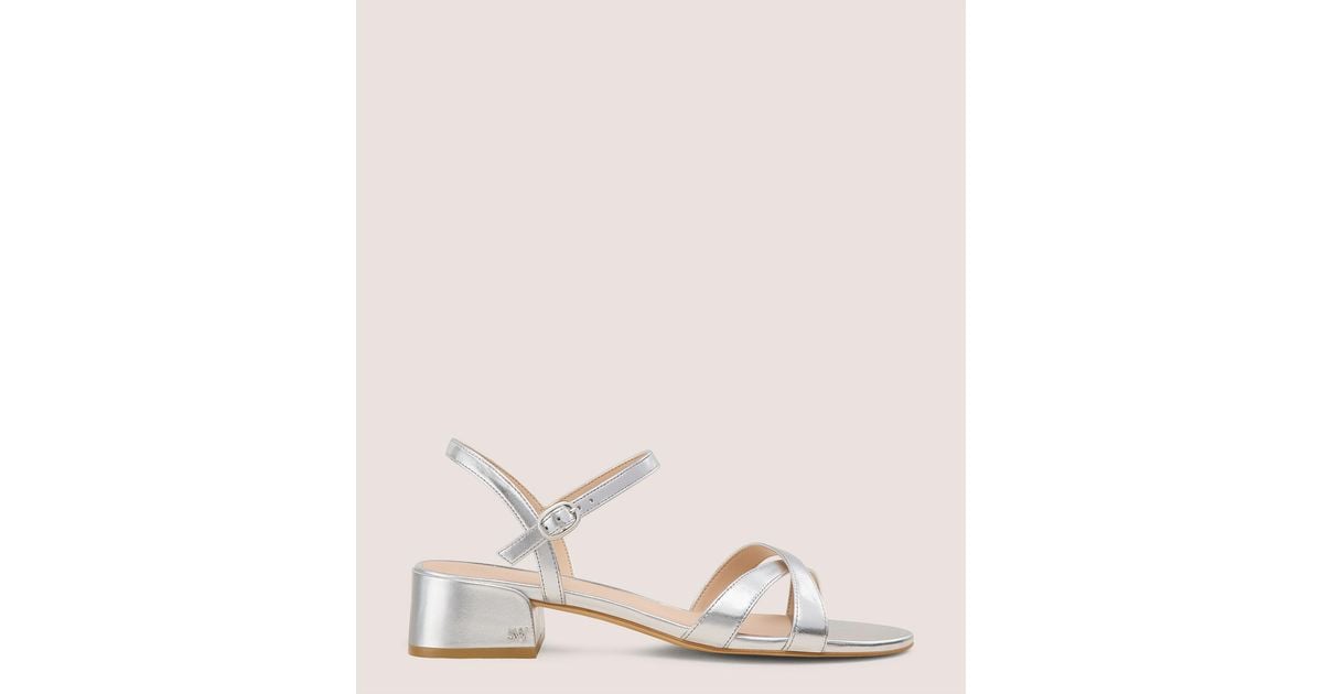 Stuart Weitzman Dani 35 Block Sandal in Natural | Lyst