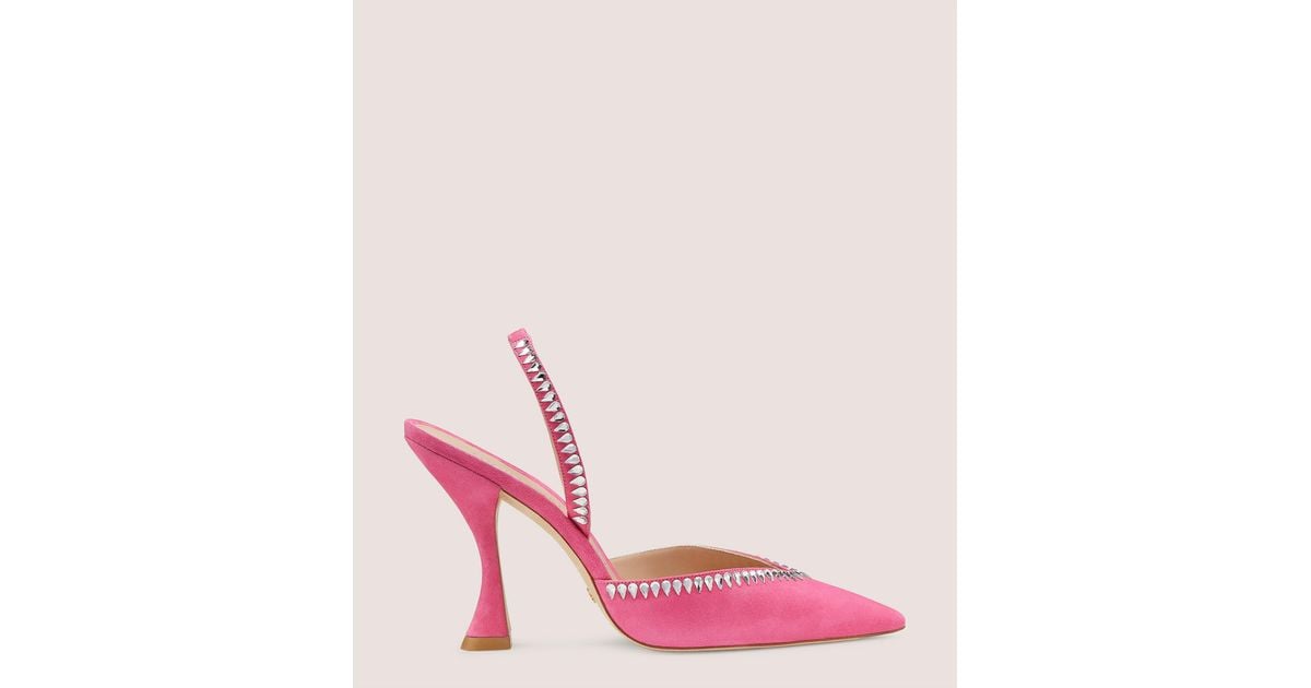 Stuart Weitzman Gemcut Xcurve 100 Slingback Pump in Pink | Lyst