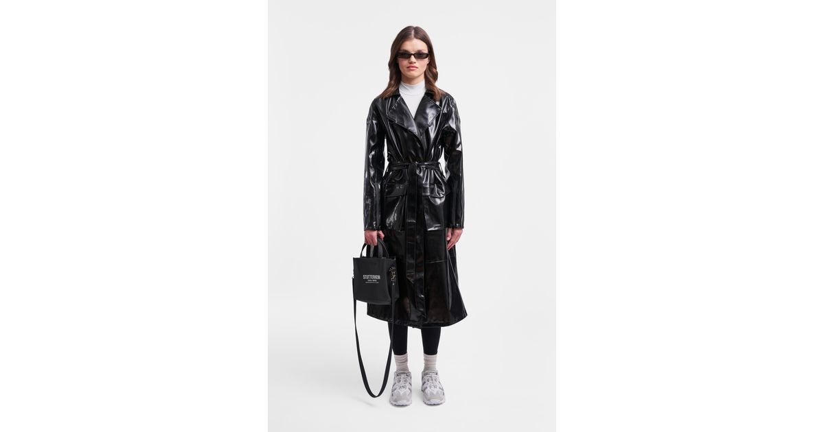 Stutterheim Kista Opal Trench Coat in Black | Lyst