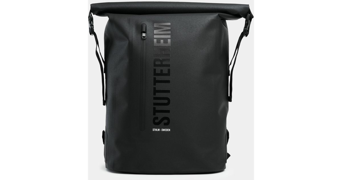 Stutterheim Rain Rolltop 25L Backpack in Black | Lyst