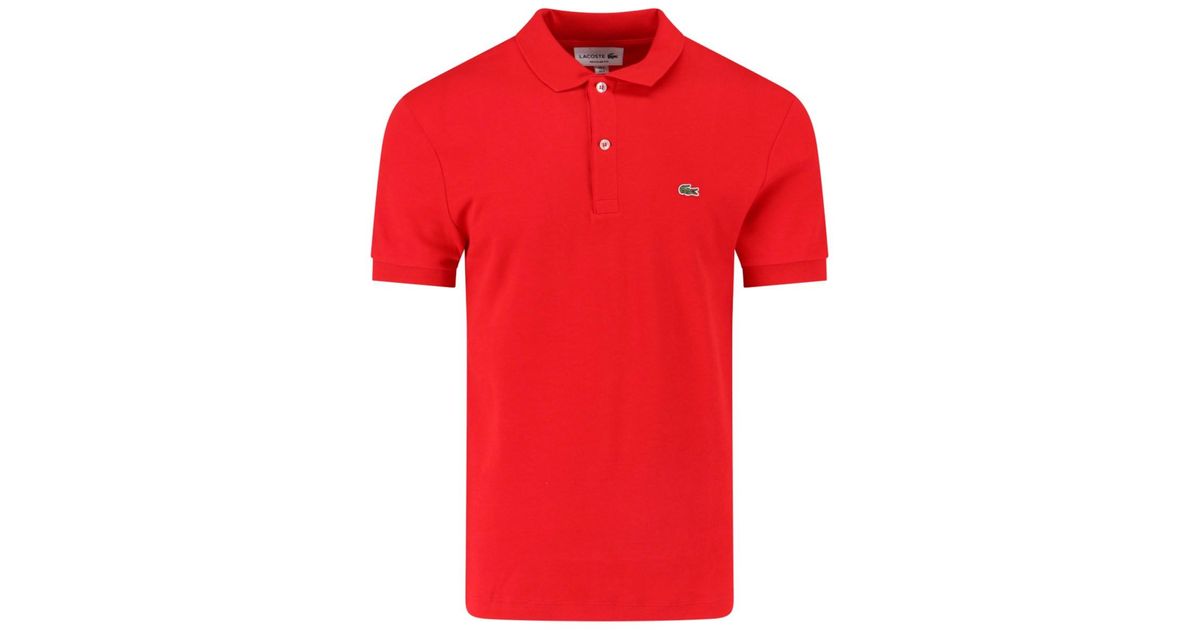 Lacoste Polo "Pima" in Red for Men | Lyst