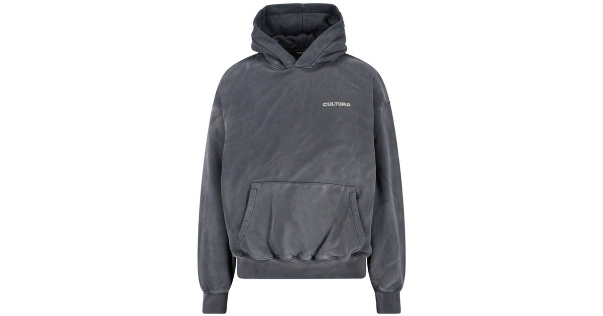 Cultura Logo Hoodie in Grey for Men | Lyst UK