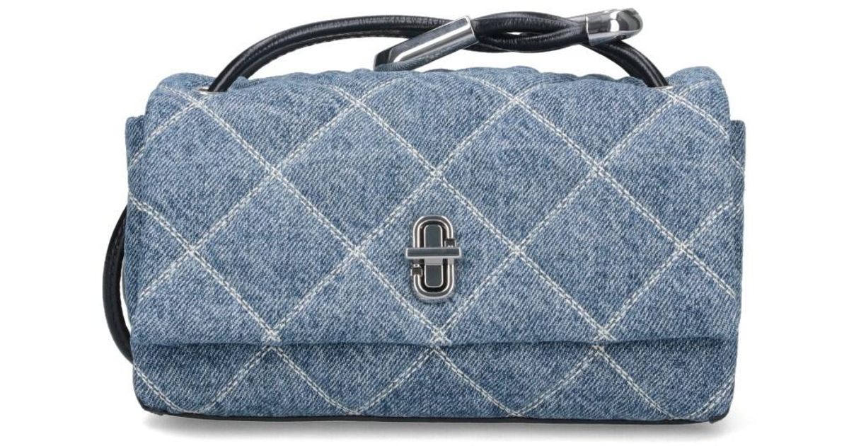 Marc Jacobs 'The Quilted Dual Chain' Denim Mini Shoulder Bag in Blue | Lyst UK