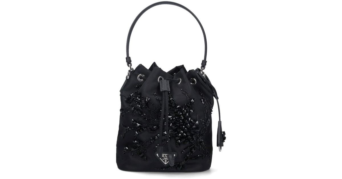 Prada Rhinestone Mini Bag in Black | Lyst
