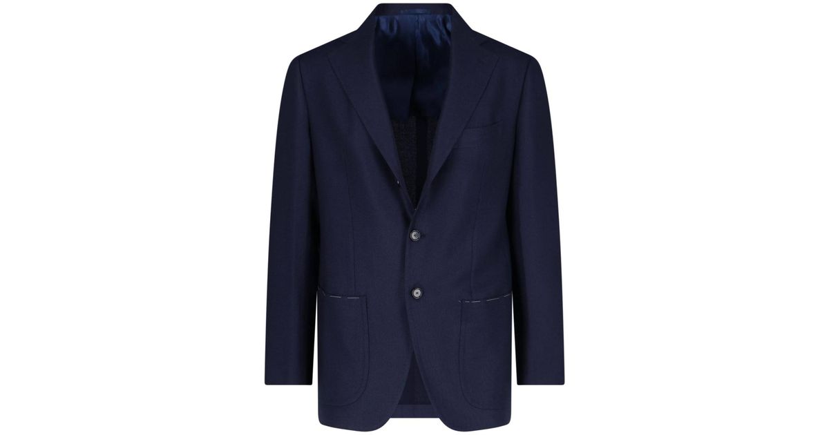 Cesare Attolini Two-Button Blazer in Blue for Men | Lyst