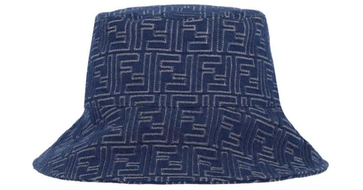 Fendi 'Ff' Bucket Hat in Blue for Men | Lyst UK