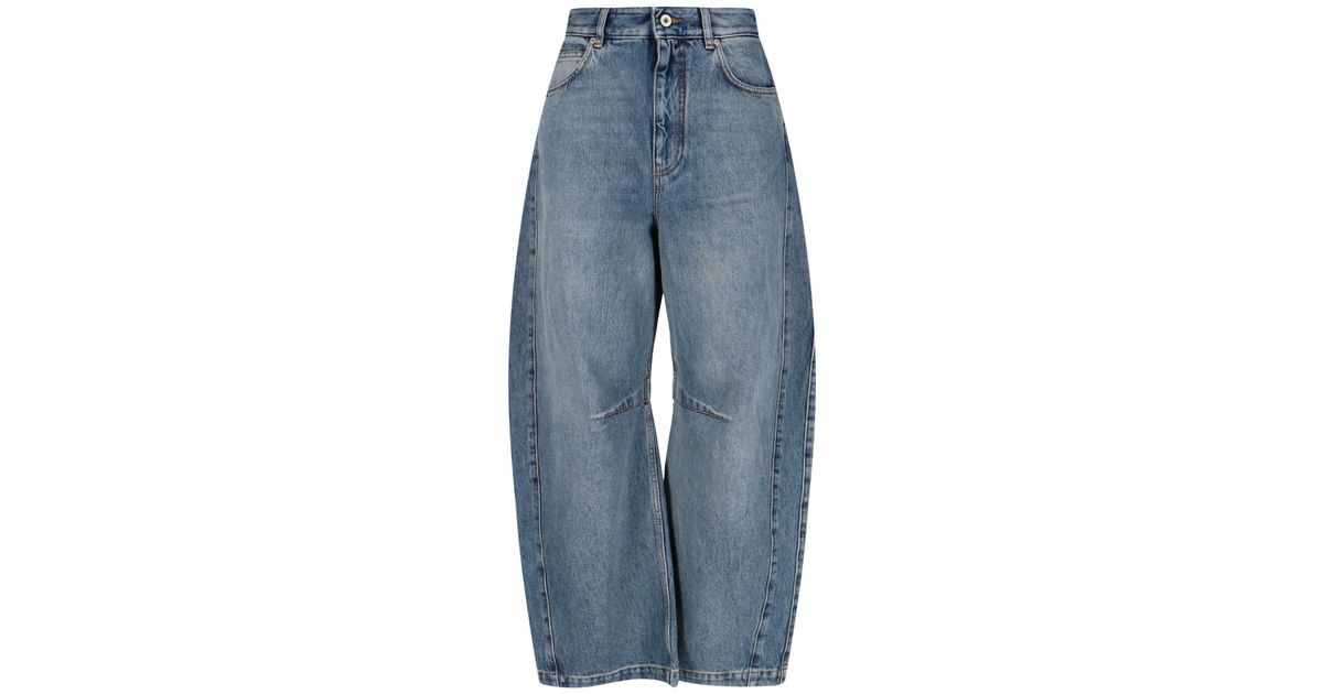 Loewe 'Barrel Anagram' Loose Jeans in Blue | Lyst UK