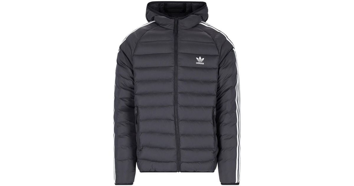 adidas Logo Down Jacket in Black for Men | Lyst UK