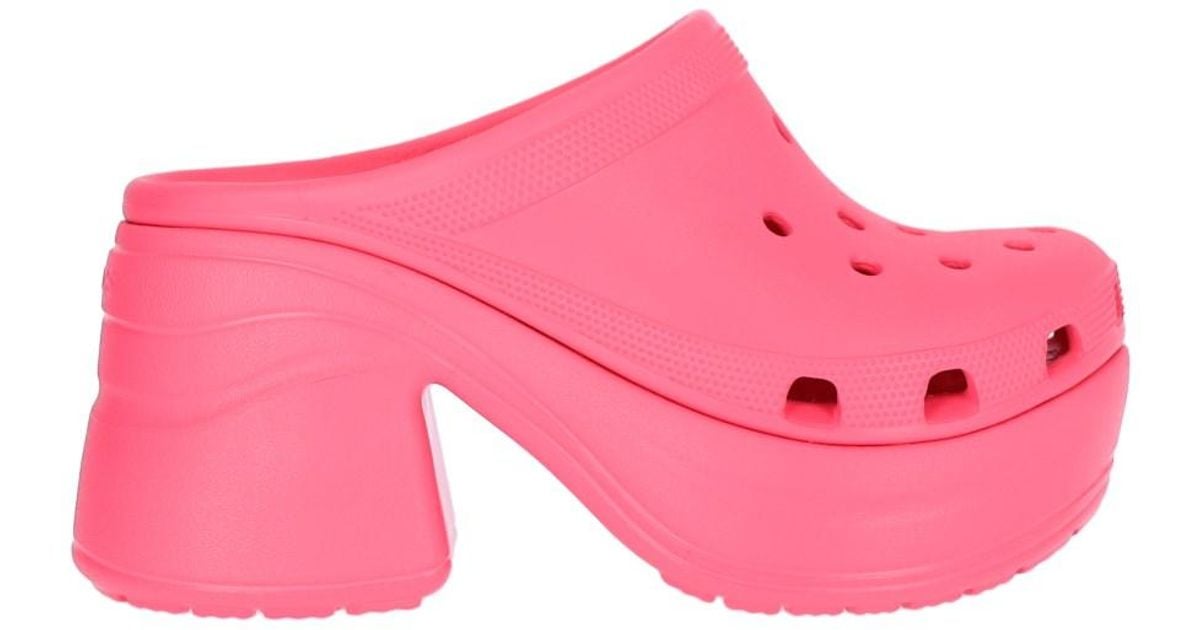 Crocs™ Siren Heeled Clog Sandals In in Pink | Lyst