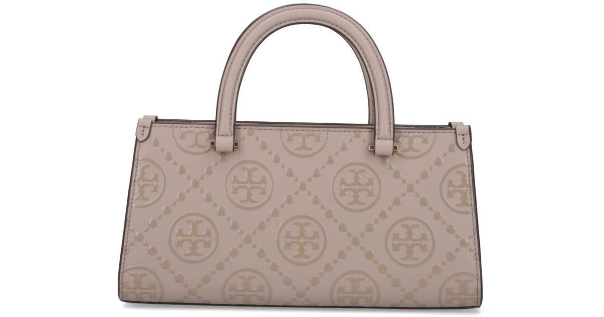 Tory Burch 't Monogram' Rectangular Tote Bag in Natural | Lyst
