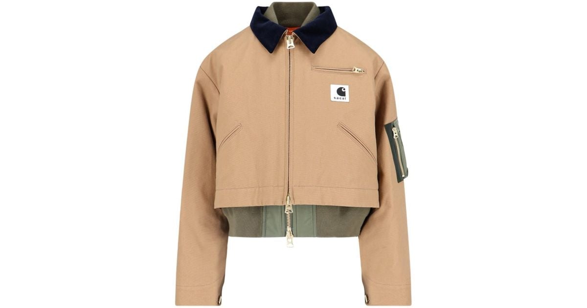 Sacai X Carhartt Wip Crop Jacket in Natural | Lyst