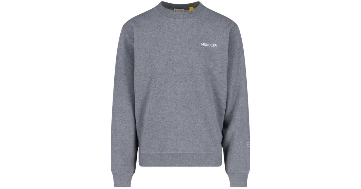 Moncler Genius X Frgmt Logo Crewneck Sweatshirt in Gray for Men | Lyst