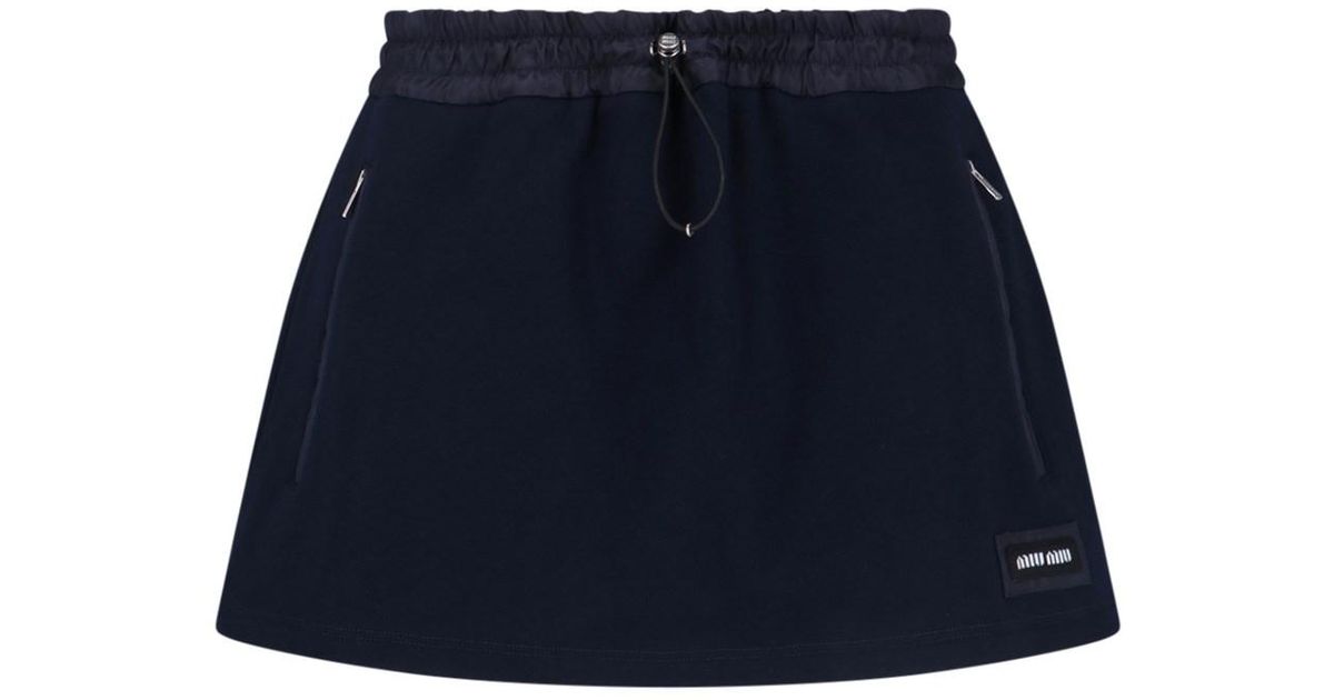 Miu Miu Mini Skirt in Blue | Lyst UK