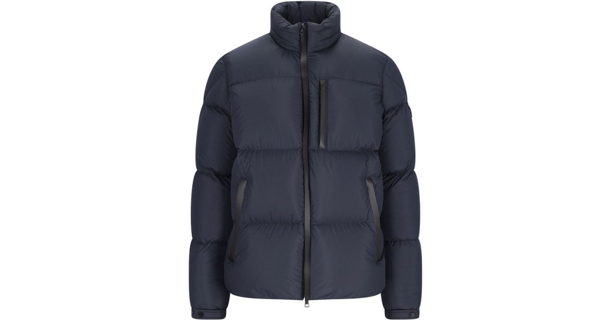 Moncler Short Down Jacket "besbre" in Blue for Men | Lyst
