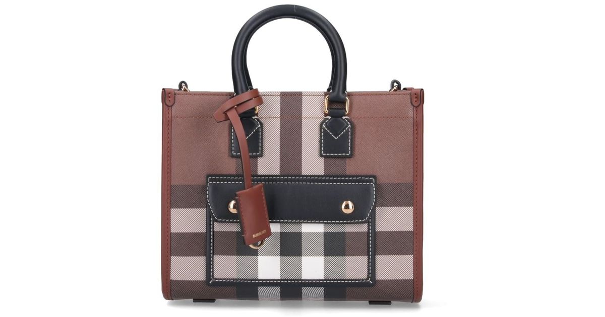Burberry Mini Tote Bag "freya" in Brown | Lyst