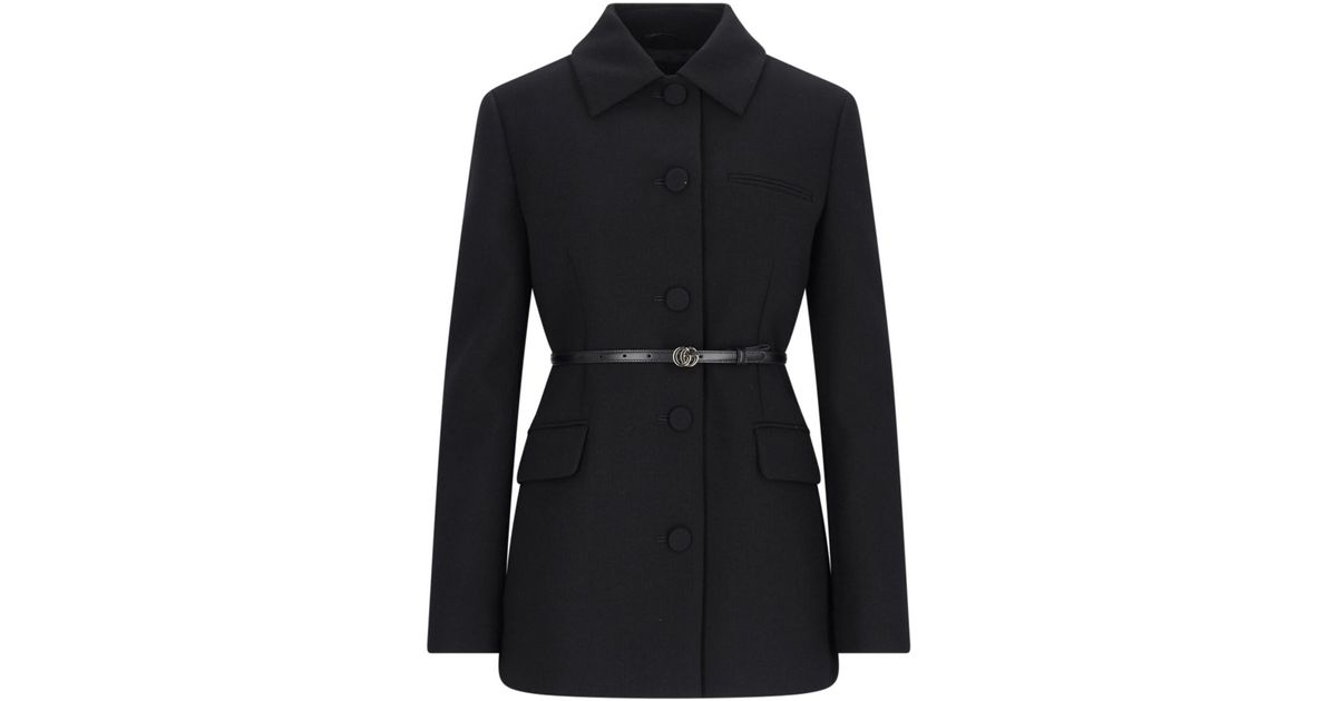 Gucci Jacket With Strap in Black | Lyst