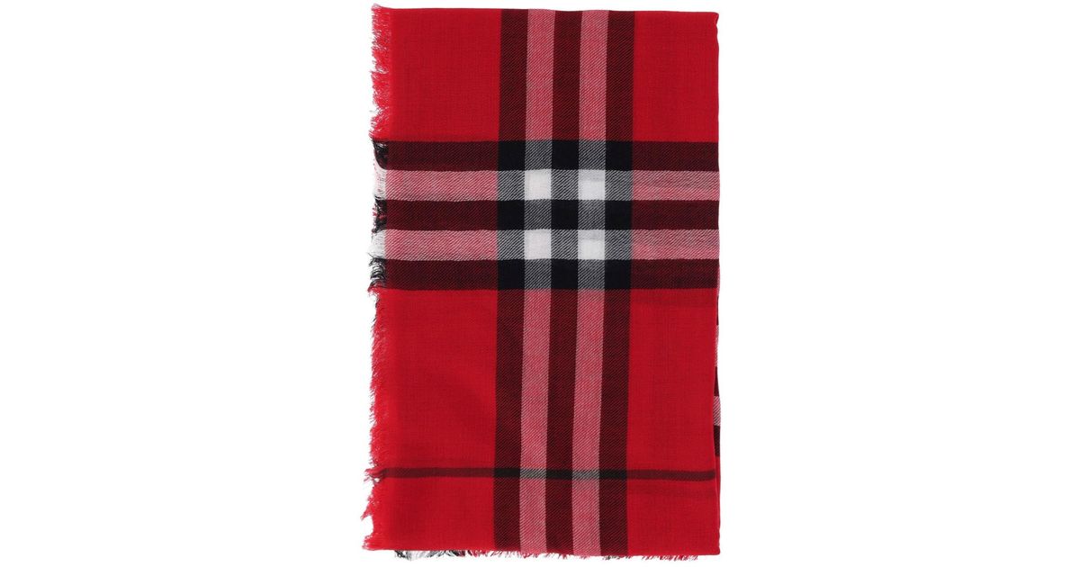 Burberry Scarfs in Red | Lyst UK
