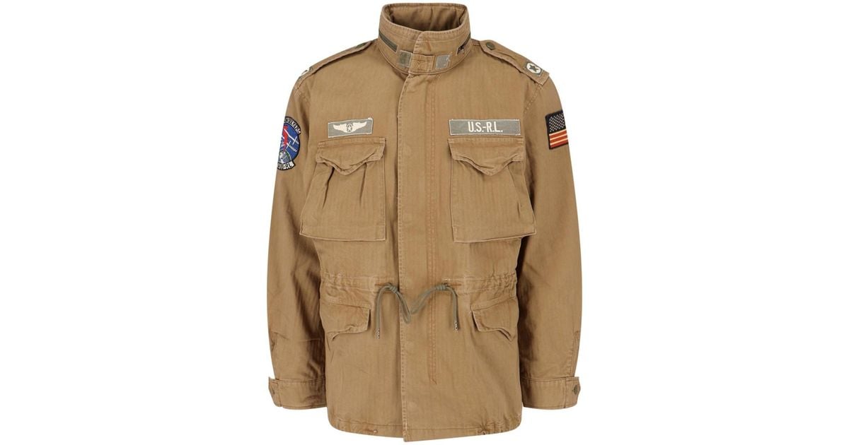 Polo Ralph Lauren Military Jacket With Patch in Natural for Men | Lyst UK