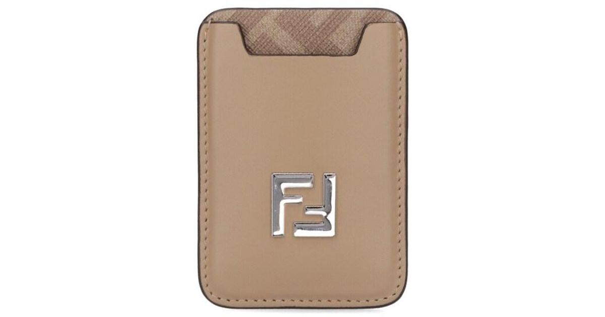 Fendi Magsafe Squared Ff Card Case in White for Men | Lyst UK