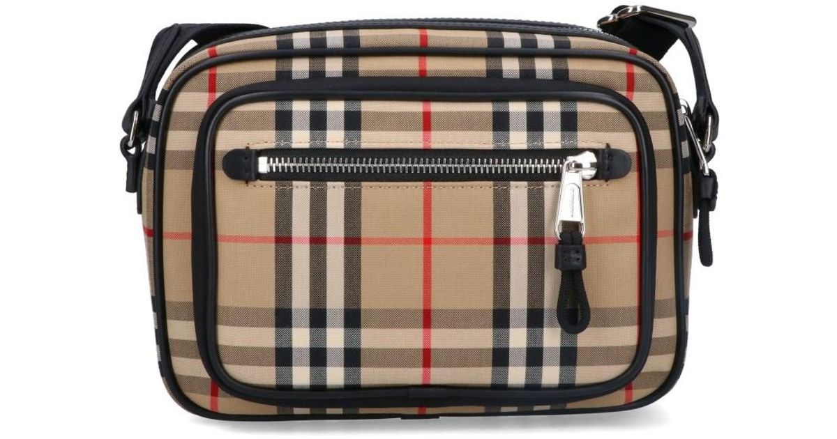 Burberry "vintage Check" Camera Bag in Black for Men | Lyst
