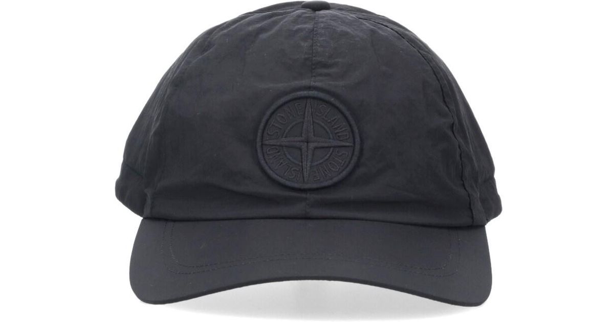 Stone Island Logo Baseball Cap in Blue for Men | Lyst