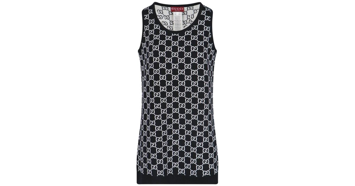 Gucci 'Gg' Mini Sheath Dress in Black | Lyst UK